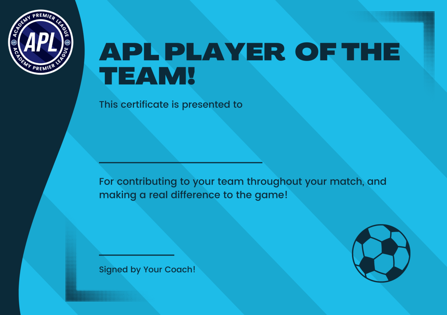 APL - Match Awards - Kids Football | Football for Kids | Football for ...